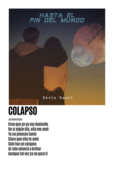 kevin kaarl Colapso Póster de música Carteles de música Canciones