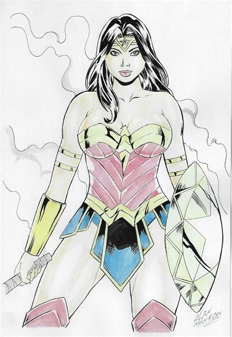 Wonder Woman Original Art Drawing Pinup Page Princess Diana In Jason G