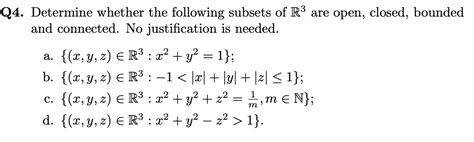 solved 4 determine whether the following subsets of r3 are