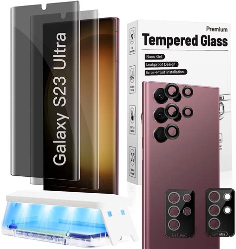Lot de 2 2 Anti espion Verre Trempé pour Samsung Galaxy S23 Ultra 5G