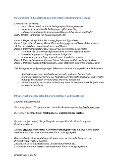 Zusammenfassung Metembi 01 Einführung in Methodologie der
