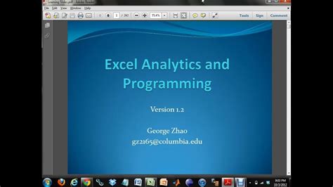 excel analytics and programming intro session of fall 2012 workshop youtube