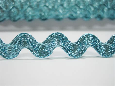 5 Yd 1 2 Light Blue Metallic Rick Rack Trim Blue Trim Etsy