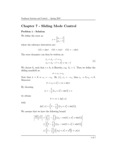 chapter 7 sliding mode control nonlinear systems and control spring 2019 pdf functions