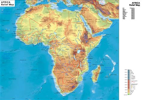 Africa Map With Physical Features Map