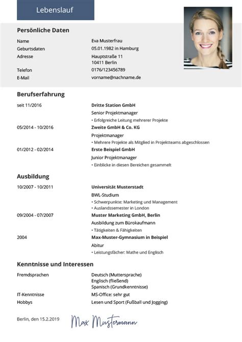 Aktuelle Lebenslauf Vorlagen Muster für deine Bewerbung