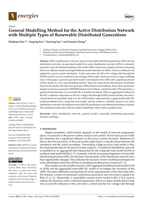 pdf general modelling method for the active distribution network with multiple types of