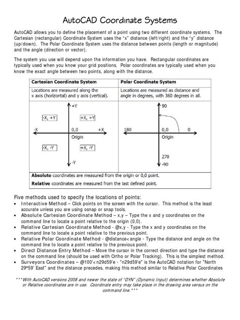 autocad coordinate systems pdf coordinate system cartesian coordinate system
