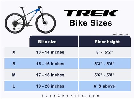 Trek Bike Size Chart Size Guide By Riders In Cm