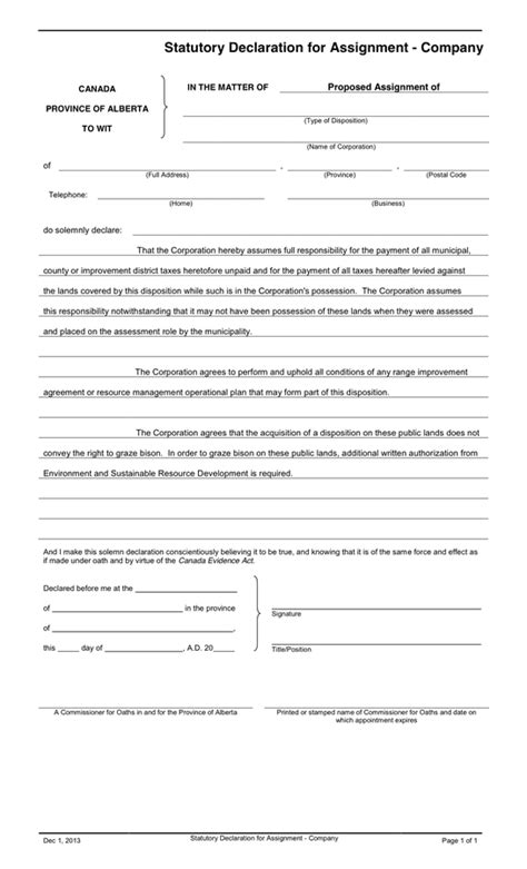 Statutory Declaration Form In Word And Pdf Formats