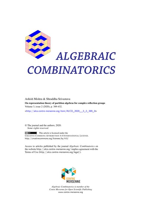 pdf on representation theory of partition algebras for complex reflection groups