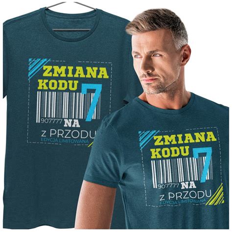 Koszulka Na 70lat Prezent Na Urodziny Zmiana Kodu Na 7 Z Przodu DTF