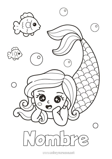 Nº de colorear 2237 Lindo Kawaii Mar