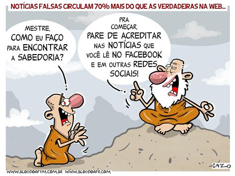 Charge Notícias falsas circulam 70 mais do que as verdadeiras na