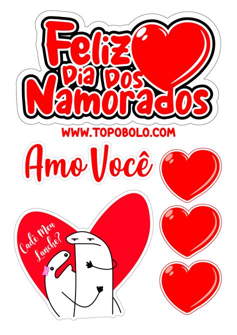 Decoração romântica topo de bolo dia dos namorados flork of cows png