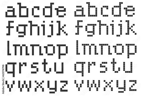 Vector Illustration Of Pixel Art Styled Abc Lowercase Letters Stock