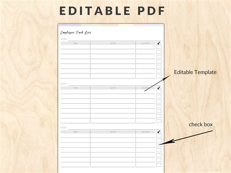 Editable Employee Task List Task Management Employee Task Management