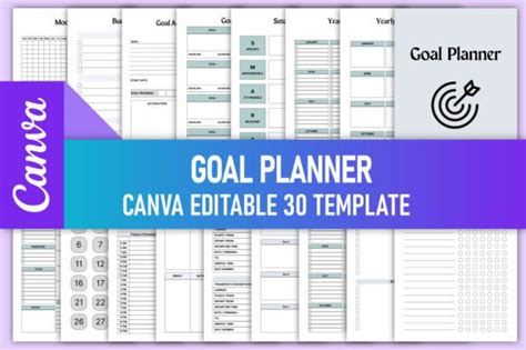 Editable Goal Planner Canva KDP Interior Graphic By Rahimaartwork077