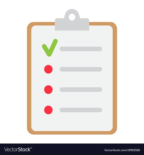 Checklist Flat Icon Clipboard And Note Royalty Free Vector