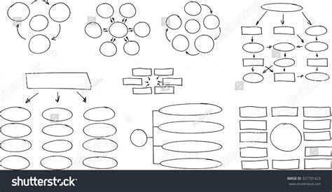 Hand Drawn Flow Chart Diagram Organization Stock Vector Royalty Free