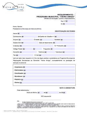 Preench Vel Dispon Vel Cm Vminho Requerimento Programa Municipal
