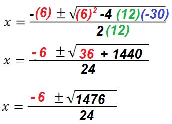 Resolución de ecuaciones de segundo grado por la formula general
