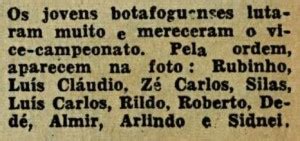 Foto Rara De Time Juvenil Do Botafogo De Futebol E Regatas Rj