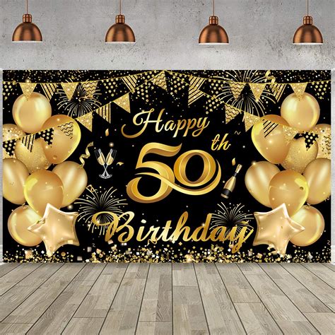 1set Black Golden Happy Birthday Backdrop Background 18th 30th 40th