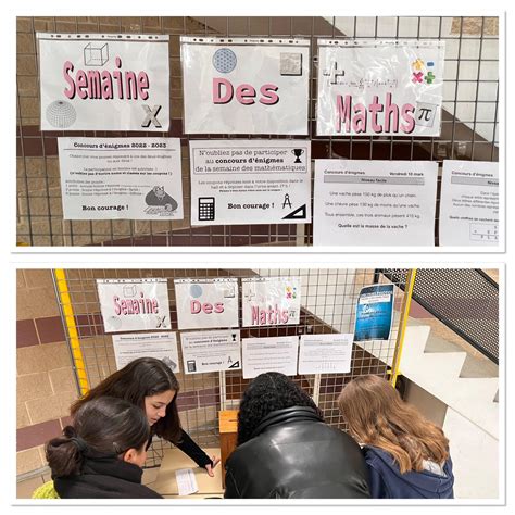 Semaine des mathèmatiques au collège Collège Roger Martin du Gard