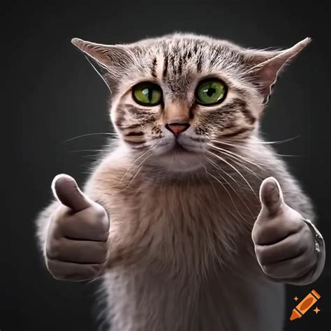 Cat Giving Thumbs Up Gesture On Craiyon
