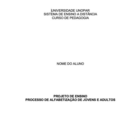 PROJETO DE ENSINO PEDAGOGIA PORTFOLIOS PRONTOS