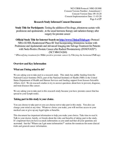 Fillable Online IRB Review Of Protocol And Informed Consent Changes