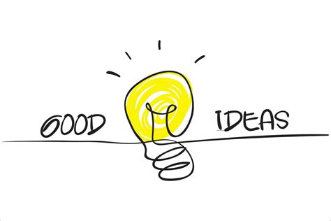 Light Bulb With Shining Light Cartoon Style Flat Style Hand Drawn