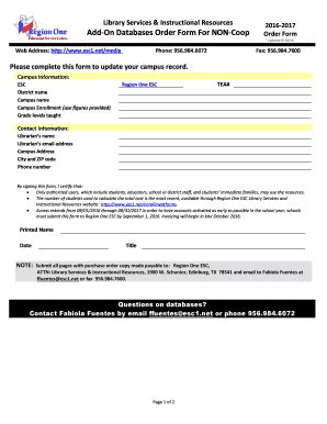 Fillable Online Library Services Instructional Resources