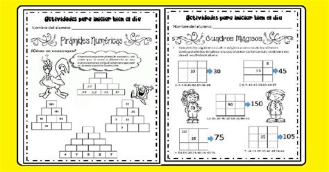 Actividades para Iniciar Bien el Día Fichas para Imprimir AULA