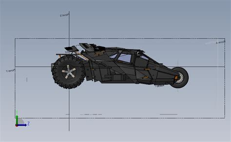 BATMAN TUMBLR蝙蝠侠蝙蝠车精细模型 SOLIDWORKS 2017 模型图纸下载 懒石网