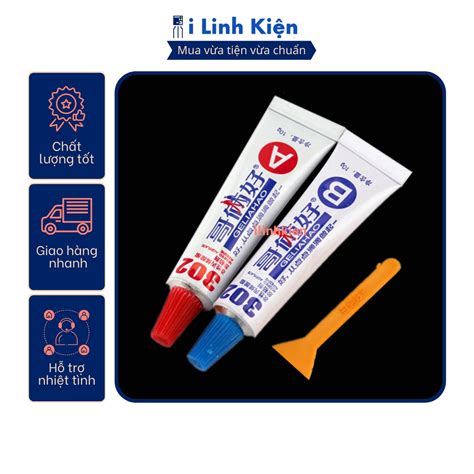 Mua Keo epoxy keo AB 302 trong suốt 2 thành phần chịu nhiệt dán nhựa