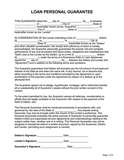 Employee Guarantor S Form Samples Employee Guarantor S Form Samples