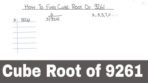 how to find the the cube root of 9261 cube root of a number cube root by prime factorization