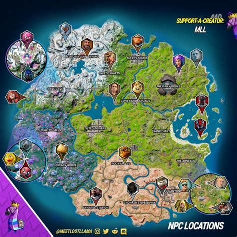 Fortnite Temporada 3 Localização de todos os NPCs e armas exóticas