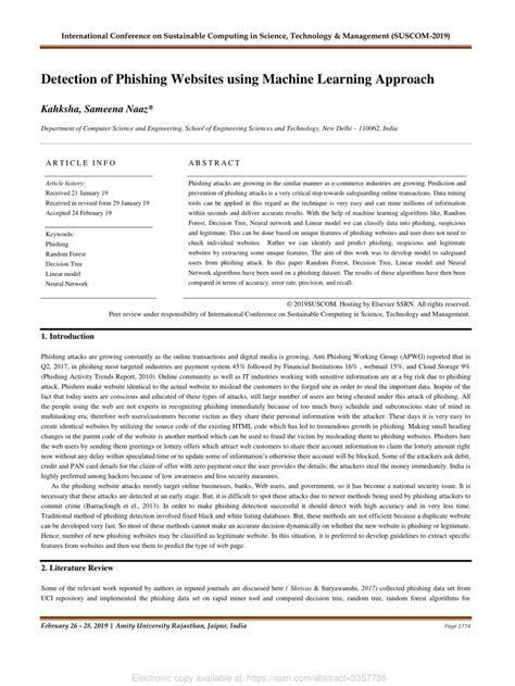 pdf detection of phishing website using machine learning approach