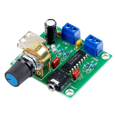 Mini Power Amplifier Board 5W 5W HiFi Two Channel PM CM2038 5V USB