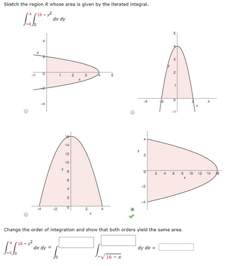solved sketch the region r whose area is given by the