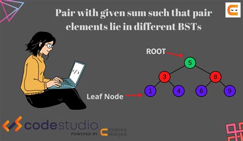 pairs with a given sum such that pair elements lie in different bsts naukri code 360