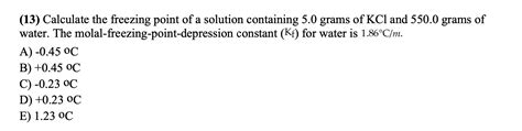 answered 13 calculate the freezing point of a… bartleby