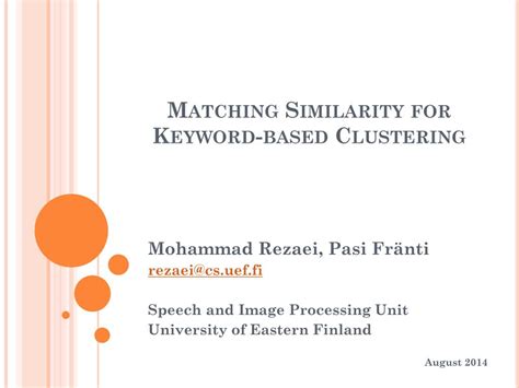 ppt matching similarity for keyword based clustering powerpoint presentation id 2537539