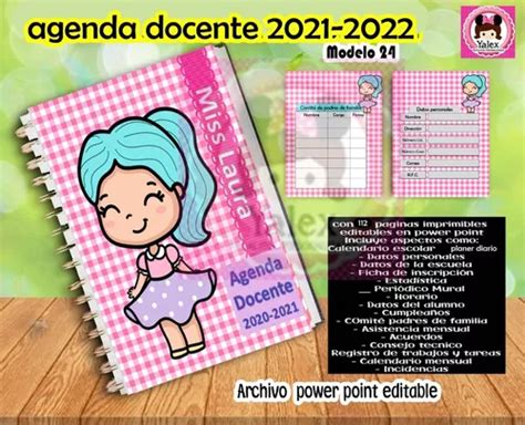 Kit Imprimible Agenda Maestra Docente Mercadolibre