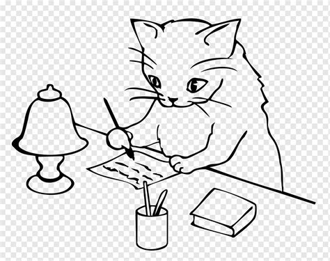 Katze Schriftsteller Brief Buch Katze Winkel Tiere Kunst Png PNGWing