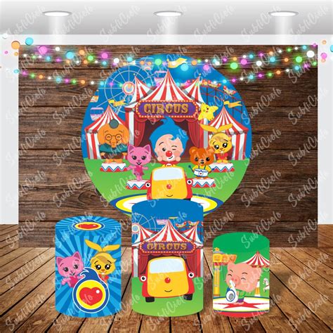 Kit Panel Redondo 3 Forros De Cilindros Plim Plim SubliCielo