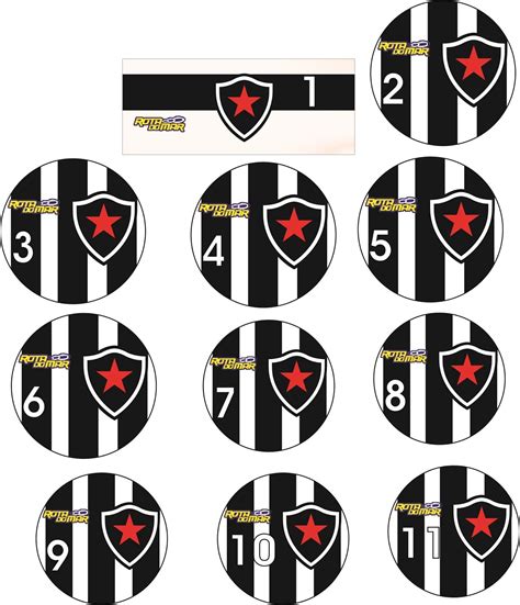 Botão de Mesa F C Escudos para Futebol de Mesa Botão BOTAFOGO PB